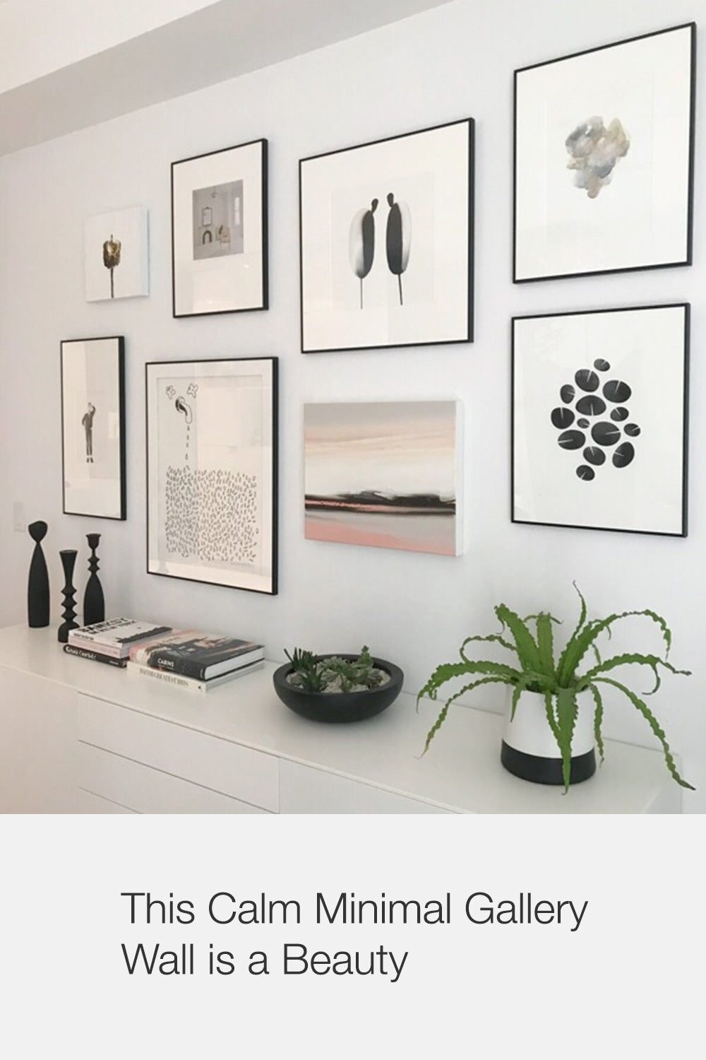This Calm Minimal Gallery Wall is a Beauty – Janet Taylor Art